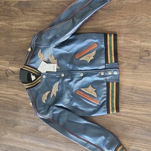 Coach | Jackets & Coats | Nwt Coach Shrunken Leather Varsity Jacket In ...